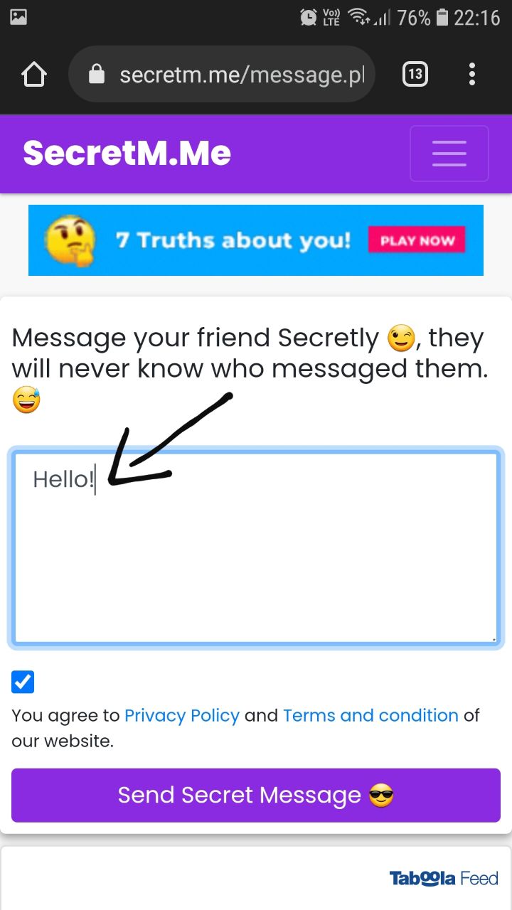How to Put a Secret Message Link on Your Facebook Profile?